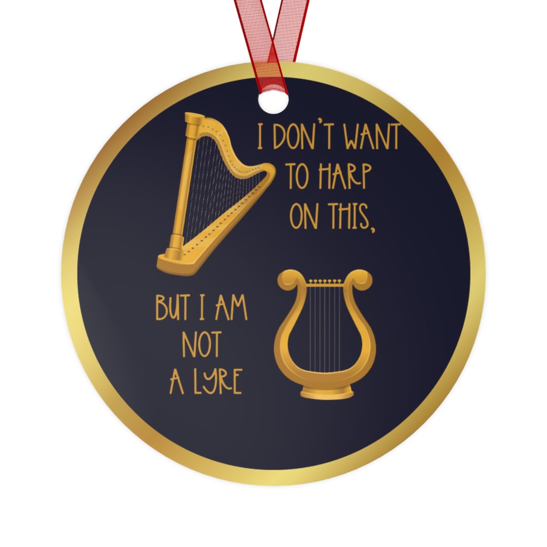 Gift for Harpist, Funny Ornament for Harp Player, Lyre Player Gift ...