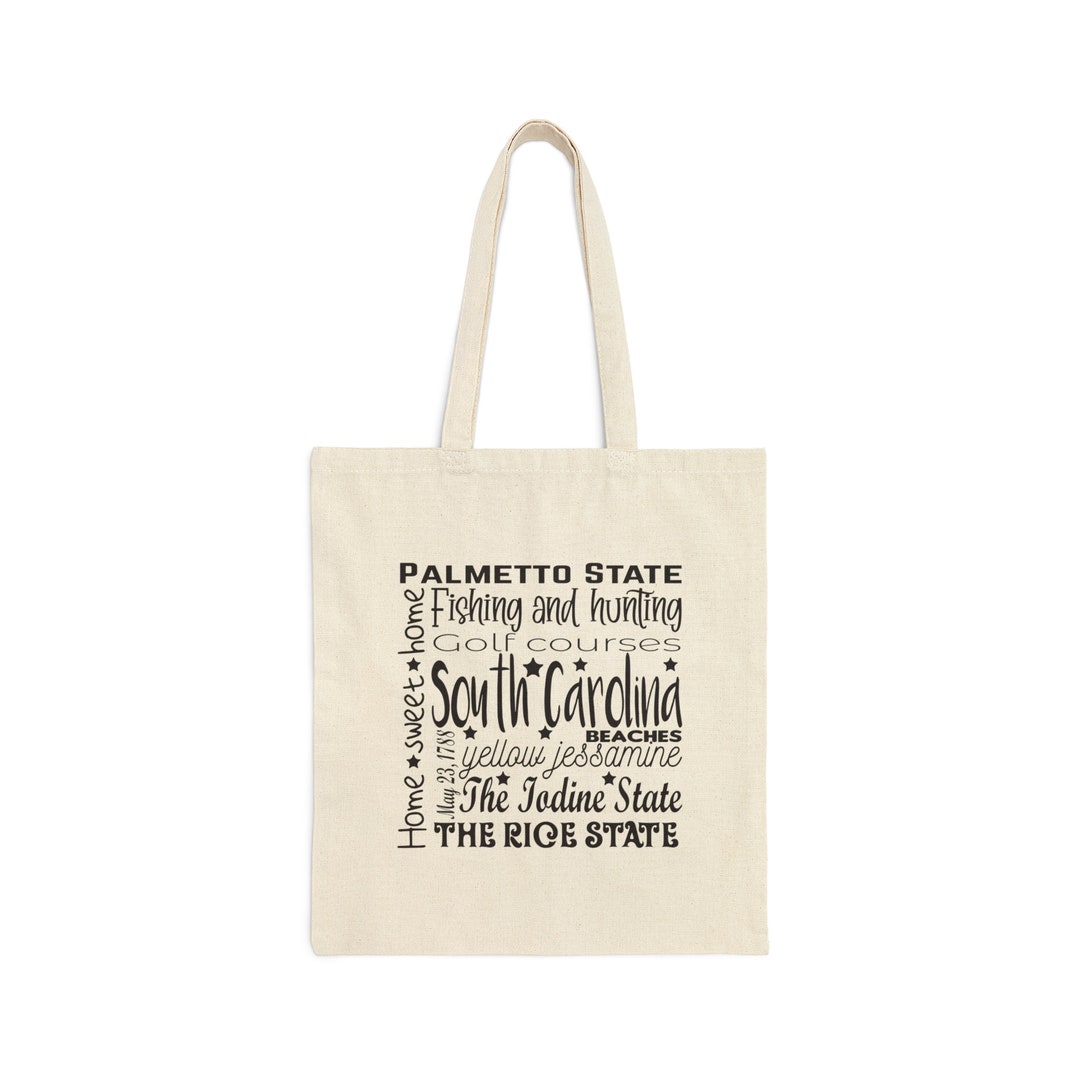 South Carolina Cotton Canvas Tote Bag, Gift for Visitors, Wedding ...