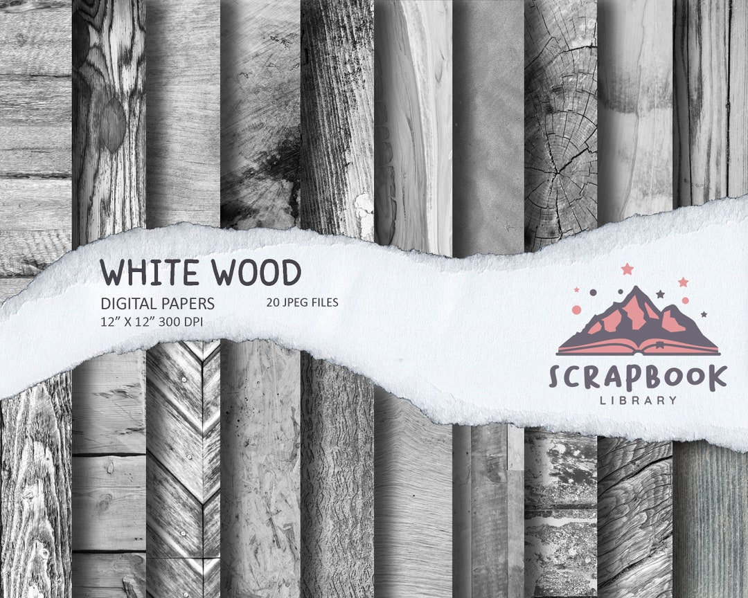 White Wood Paper, White Timber Texture, Wood Pattern Digital Paper ...