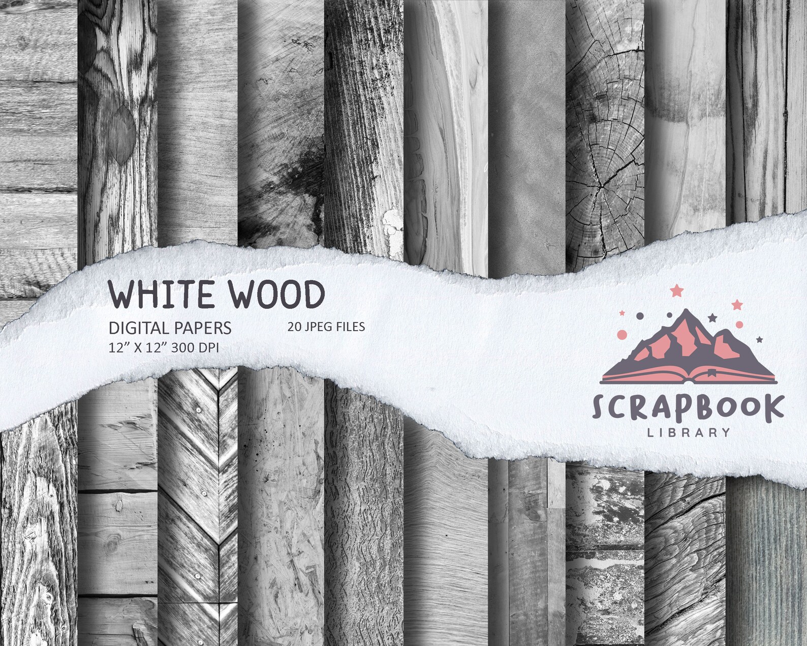 White Wood Paper, White Timber Texture, Wood Pattern Digital Paper ...