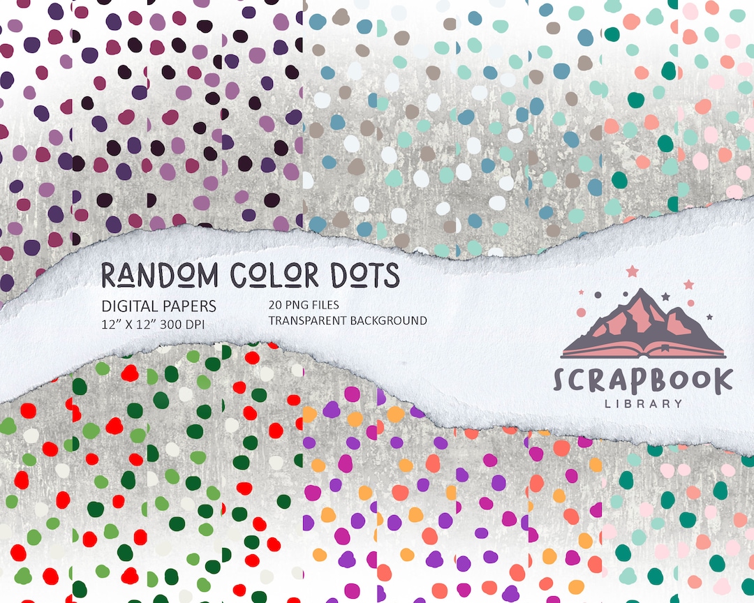 Ramdom Color Dot Digital Paper,hand Drawn Dots Pattern Digital Paper ...