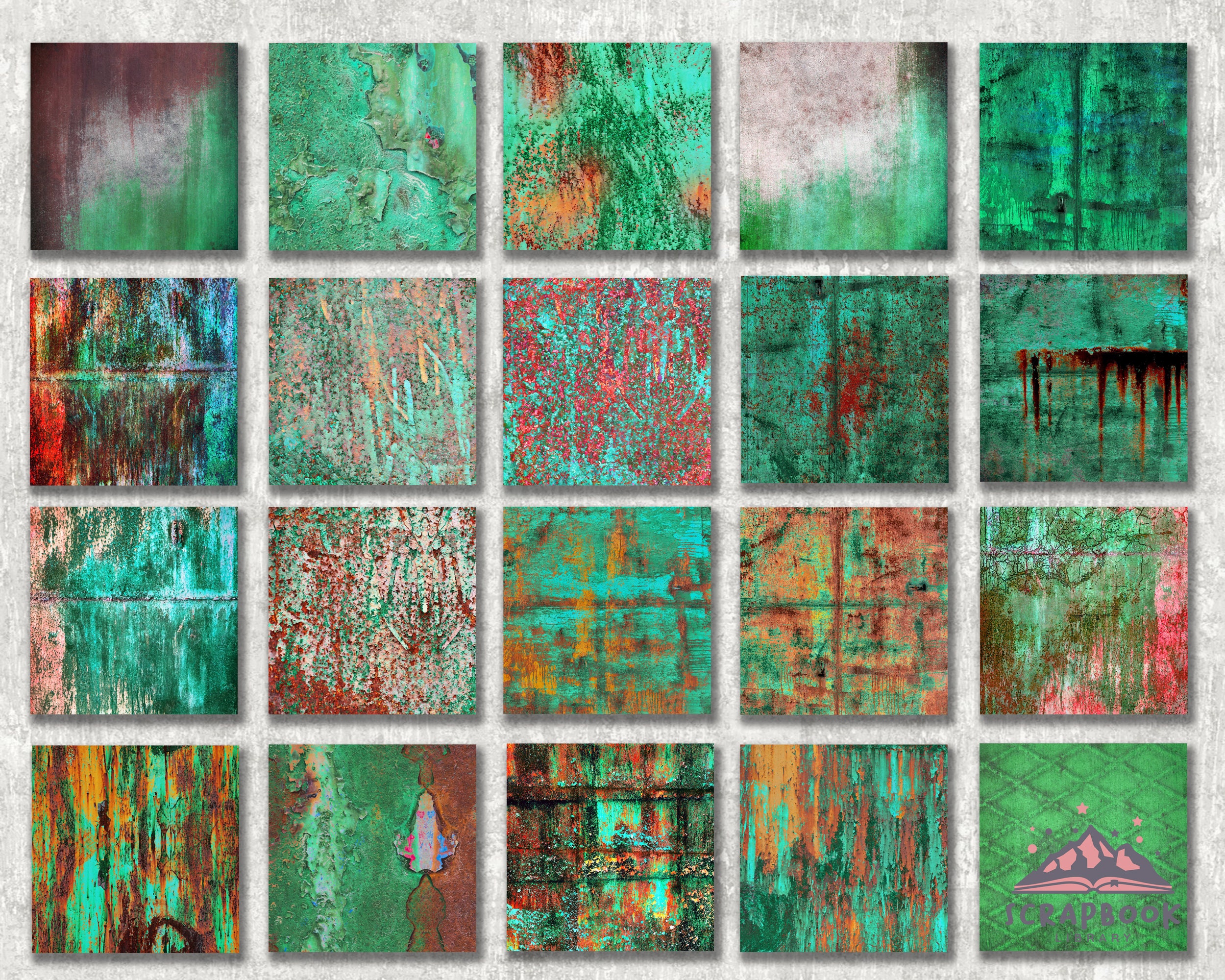 Digital Copper Patina Rust Paper, Green Copper Paper, Copper ...