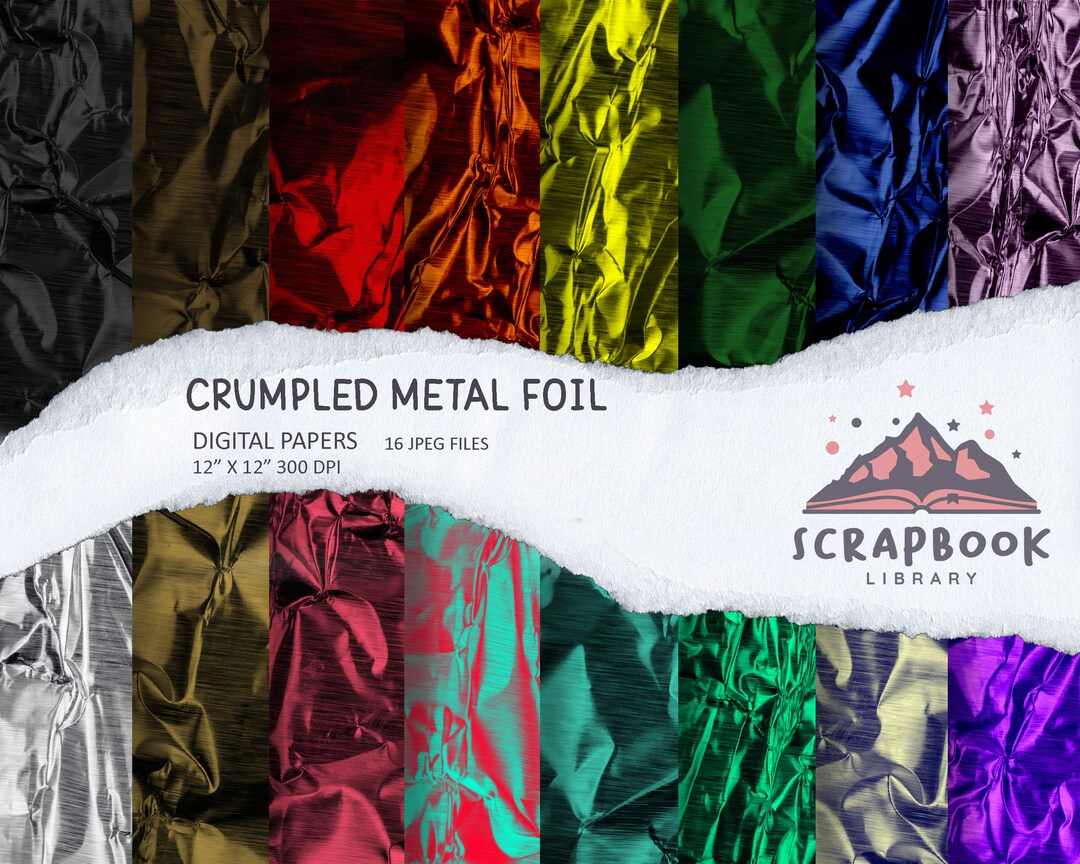 Crumpled Metal Foil Digital Paper,metal Foil Pattern Digital Paper ...