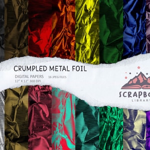 Crumpled Metal Foil Digital Paper,metal Foil Pattern Digital Paper ...