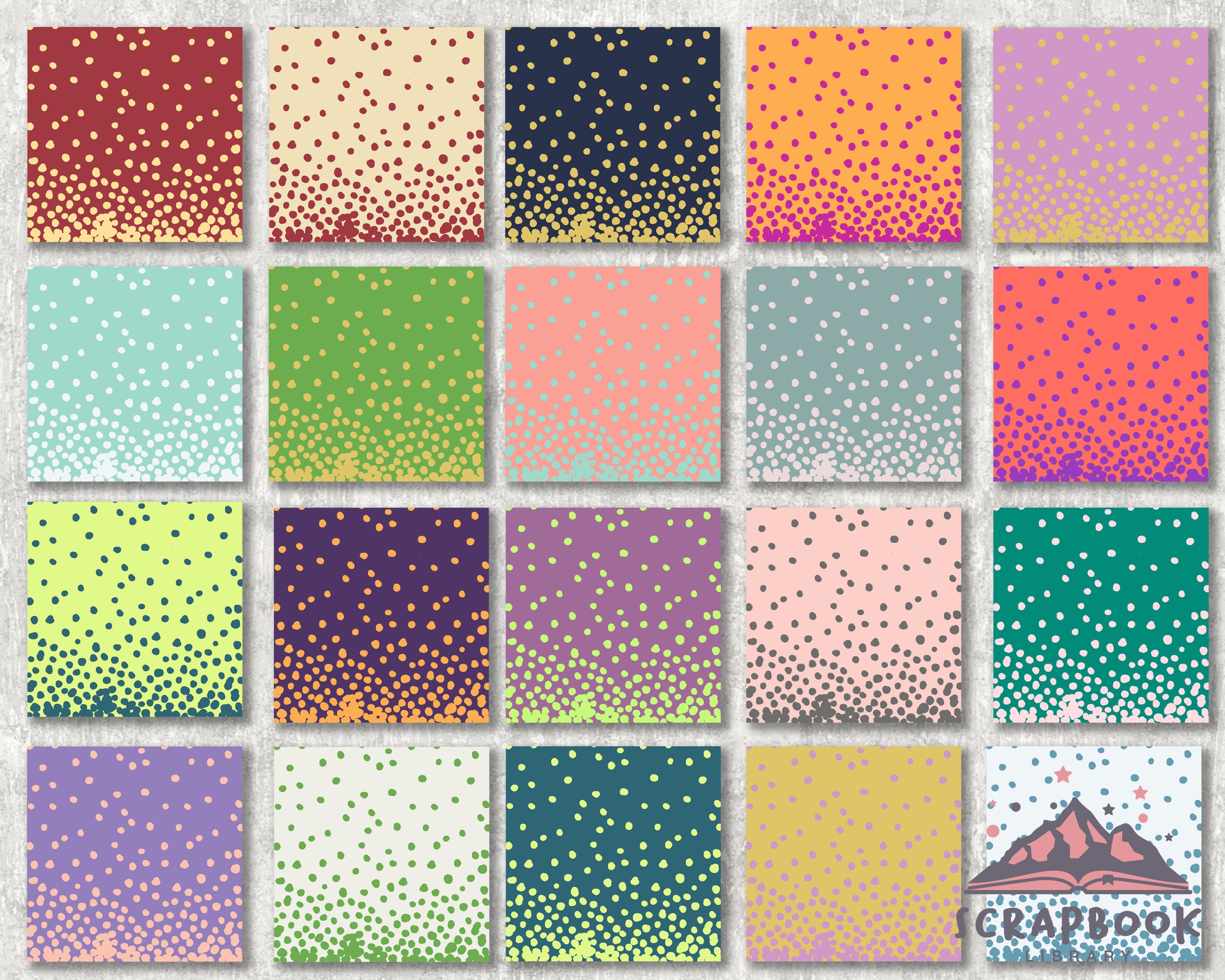 Falling Color Dot Digital Paper,hand Drawn Dots Pattern Digital Paper ...