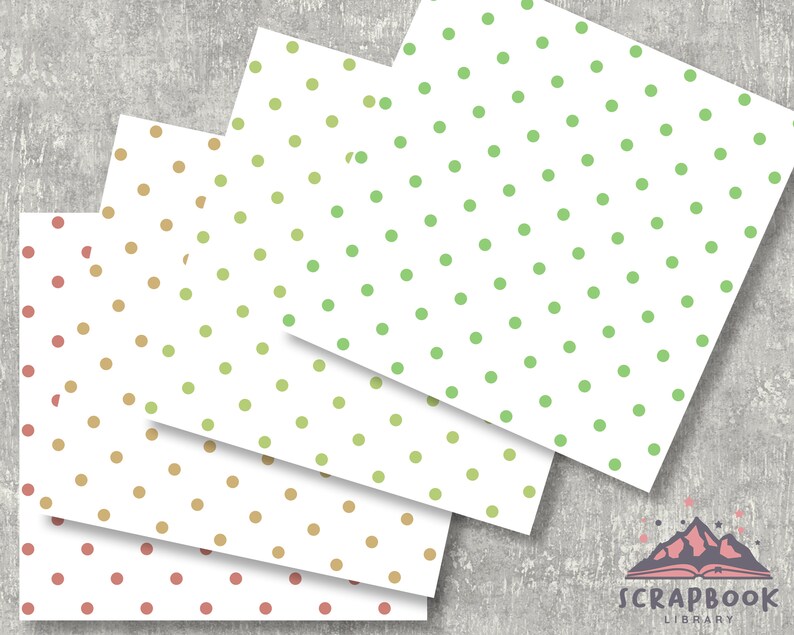 Rainbow Polka Dots on White Digital Paper, Colorful Pattern Digital Dot ...