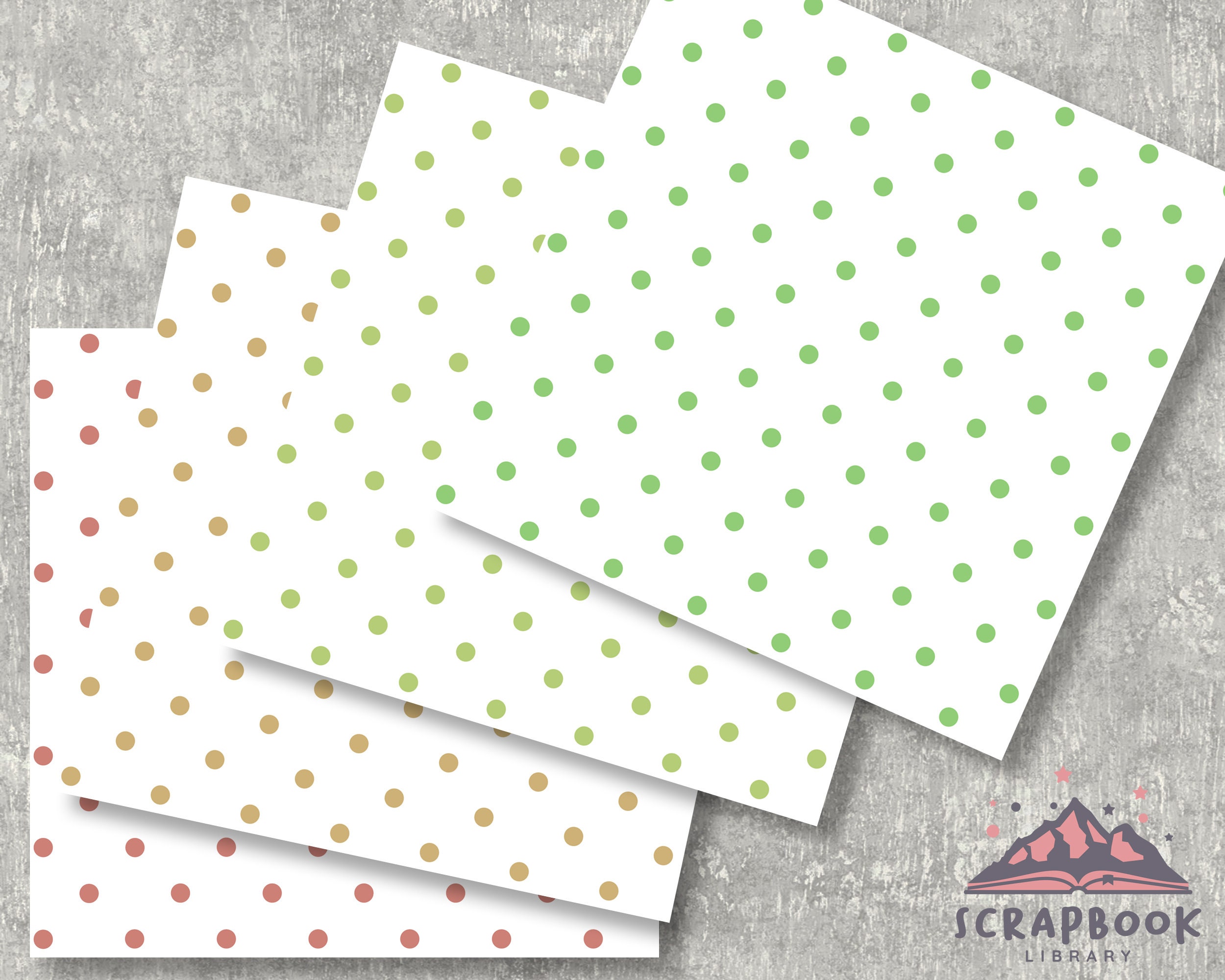 Rainbow Polka Dots on White Digital Paper, Colorful Pattern Digital Dot ...