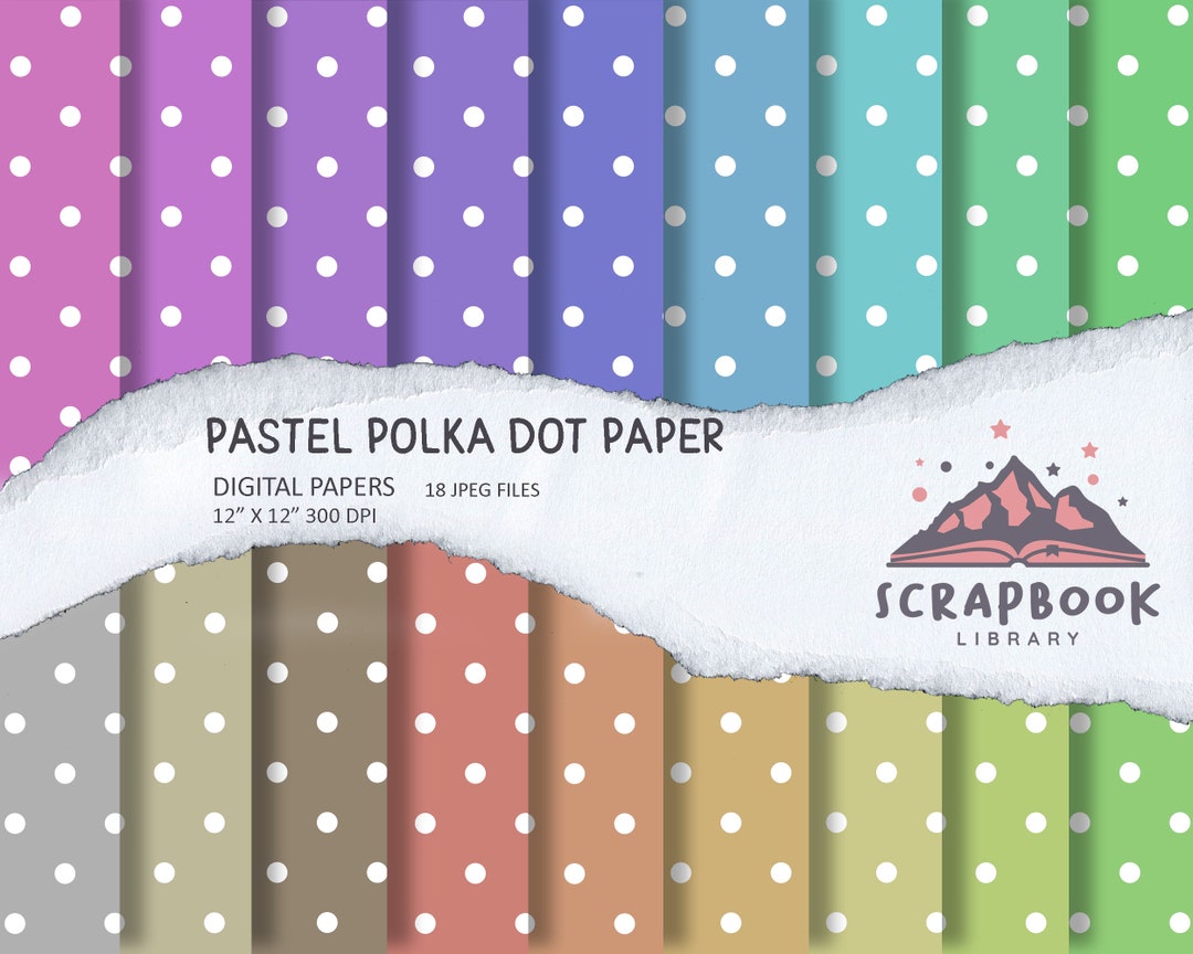 Rainbow Pastel Color Polka Dots Digital Paper, Colorful Pattern Digital ...