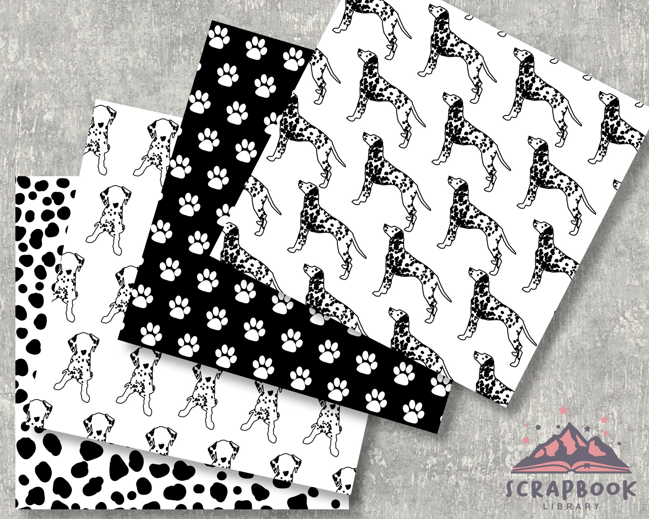 Dalmatian Dog Digital Paper Pet Digital Paper Puppy - Etsy