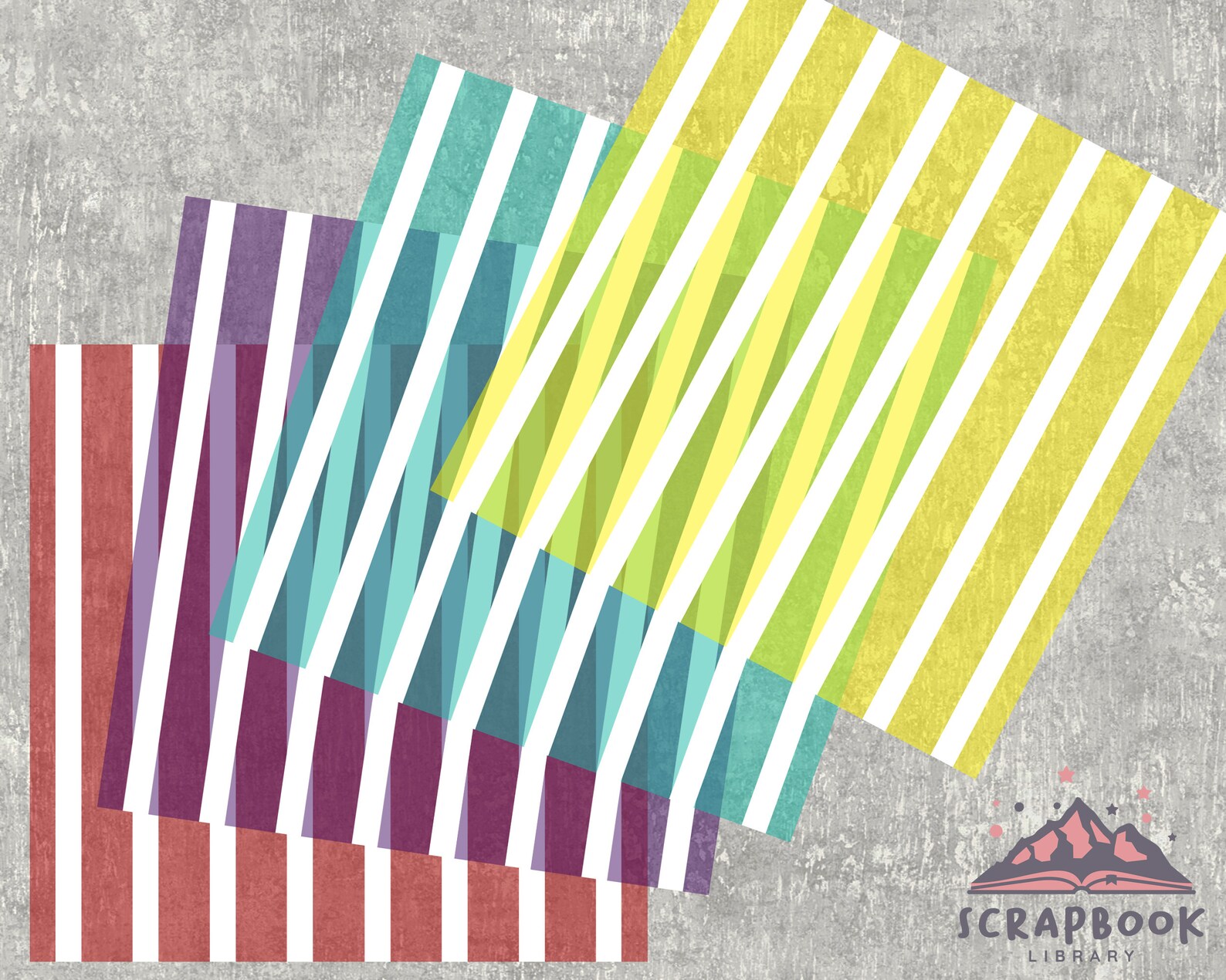 Stripes Digital Paper,stripe Pattern Digital Paper, Scrapbook Paper ...