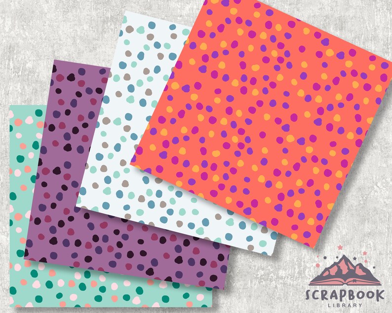 Ramdom Color Dot Digital Paper,hand Drawn Dots Pattern Digital Paper ...