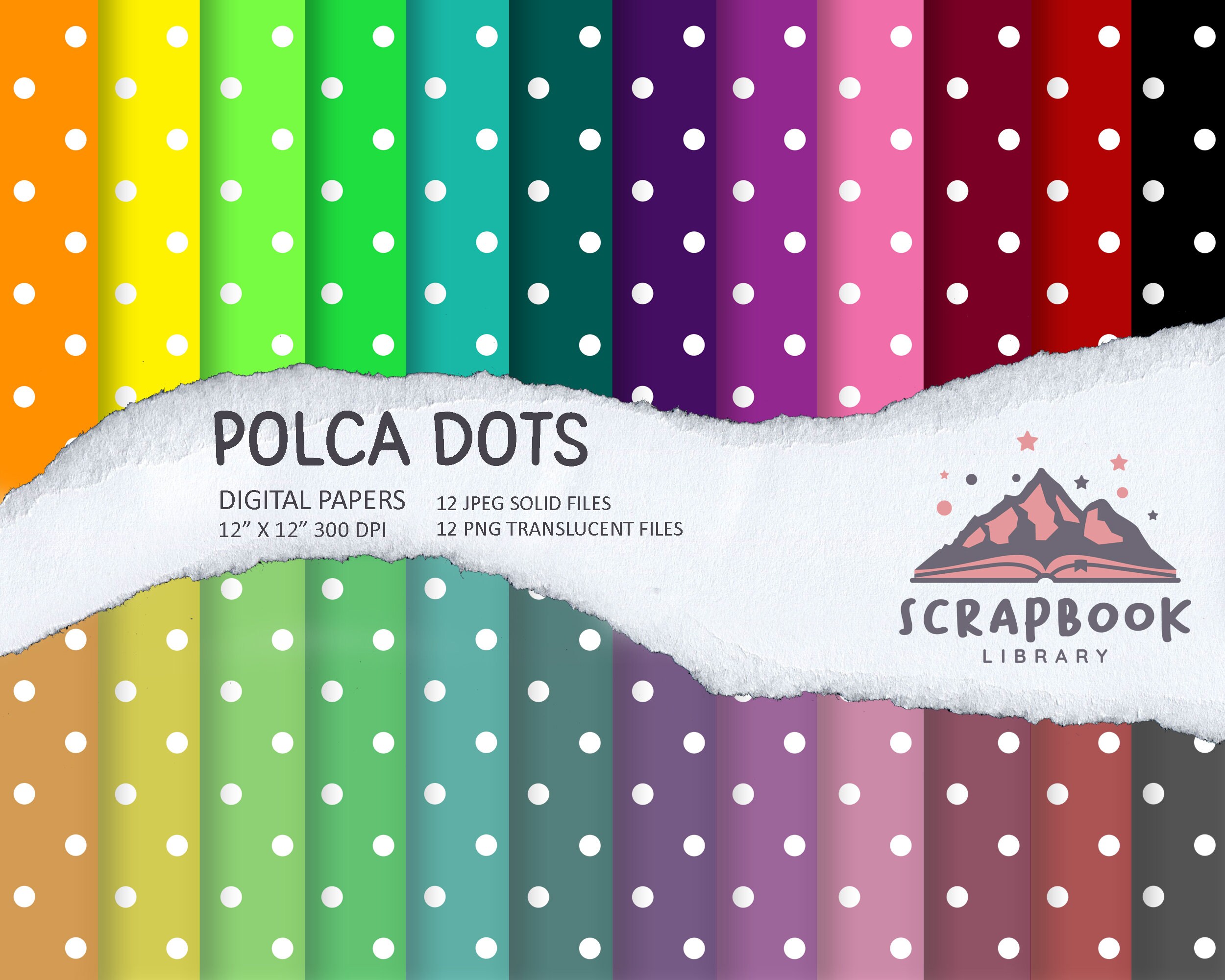 Polka Dot Digital Paper,spots Polka Dots Pattern Digital Paper ...