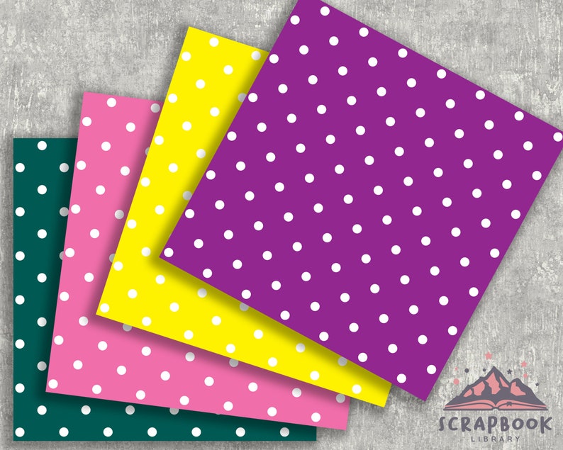 Polka Dot Digital Paper,spots Polka Dots Pattern Digital Paper ...
