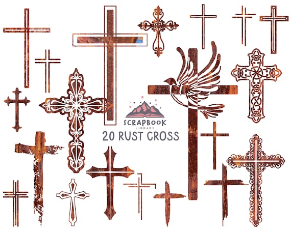 20 Cross Digital clipart Rust Pattern Cross Cross Design | Etsy