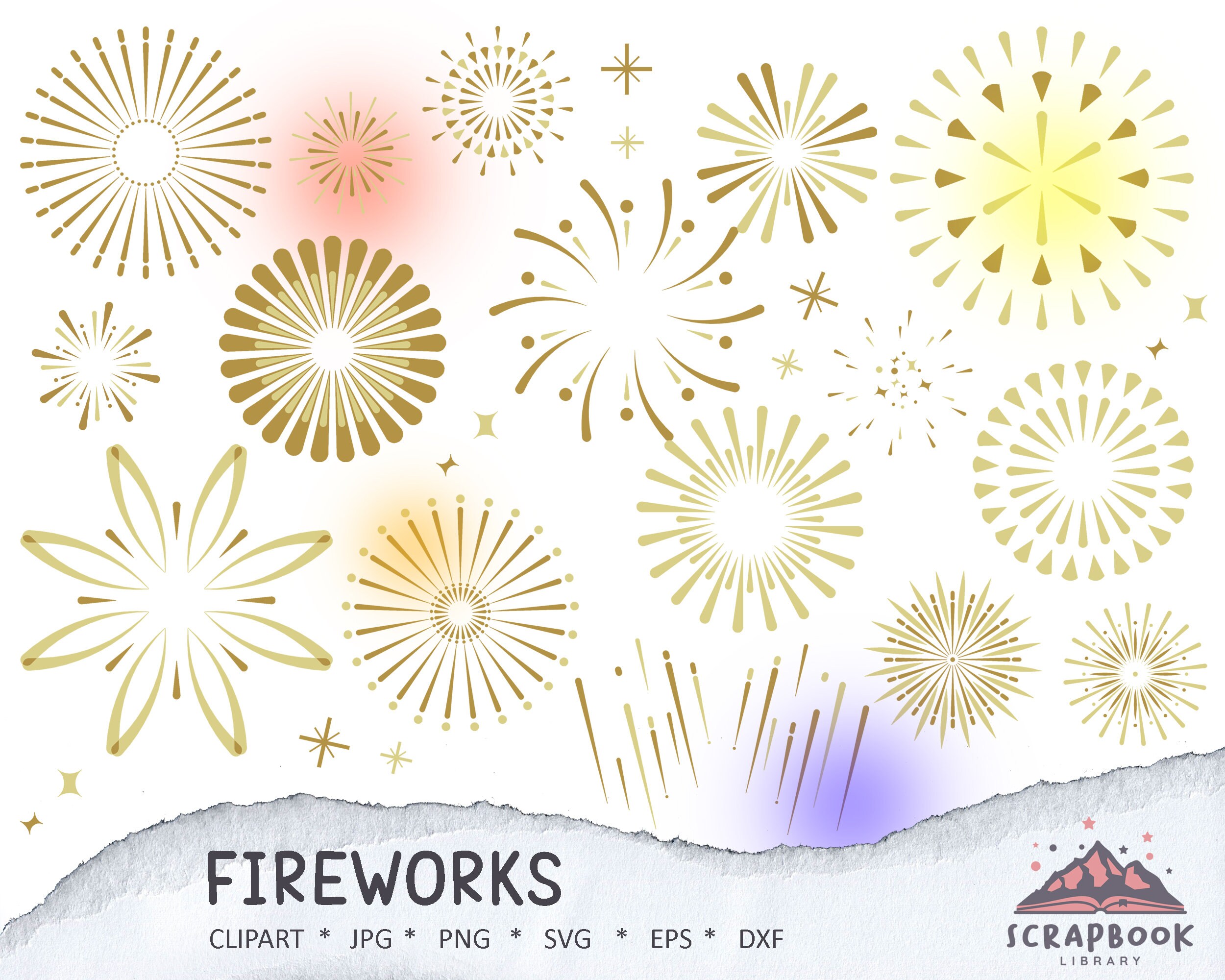 18 Fireworks Clipart, Fireworks Pattern, Fireworks Design Svg,dfx,png ...