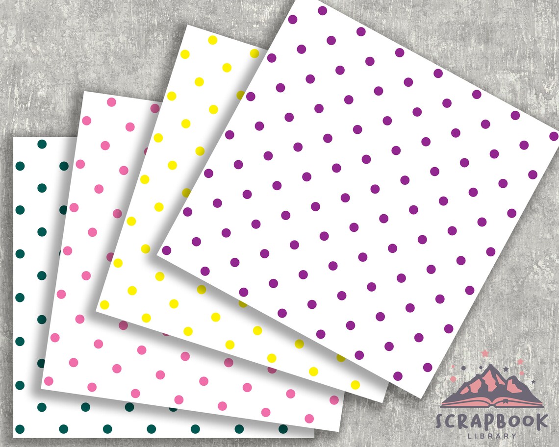 Polka Dot Digital Paper,spots Polka Dots Pattern Digital Paper ...