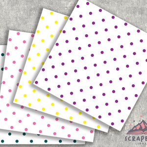 Polka Dot Digital Paper,spots Polka Dots Pattern Digital Paper ...