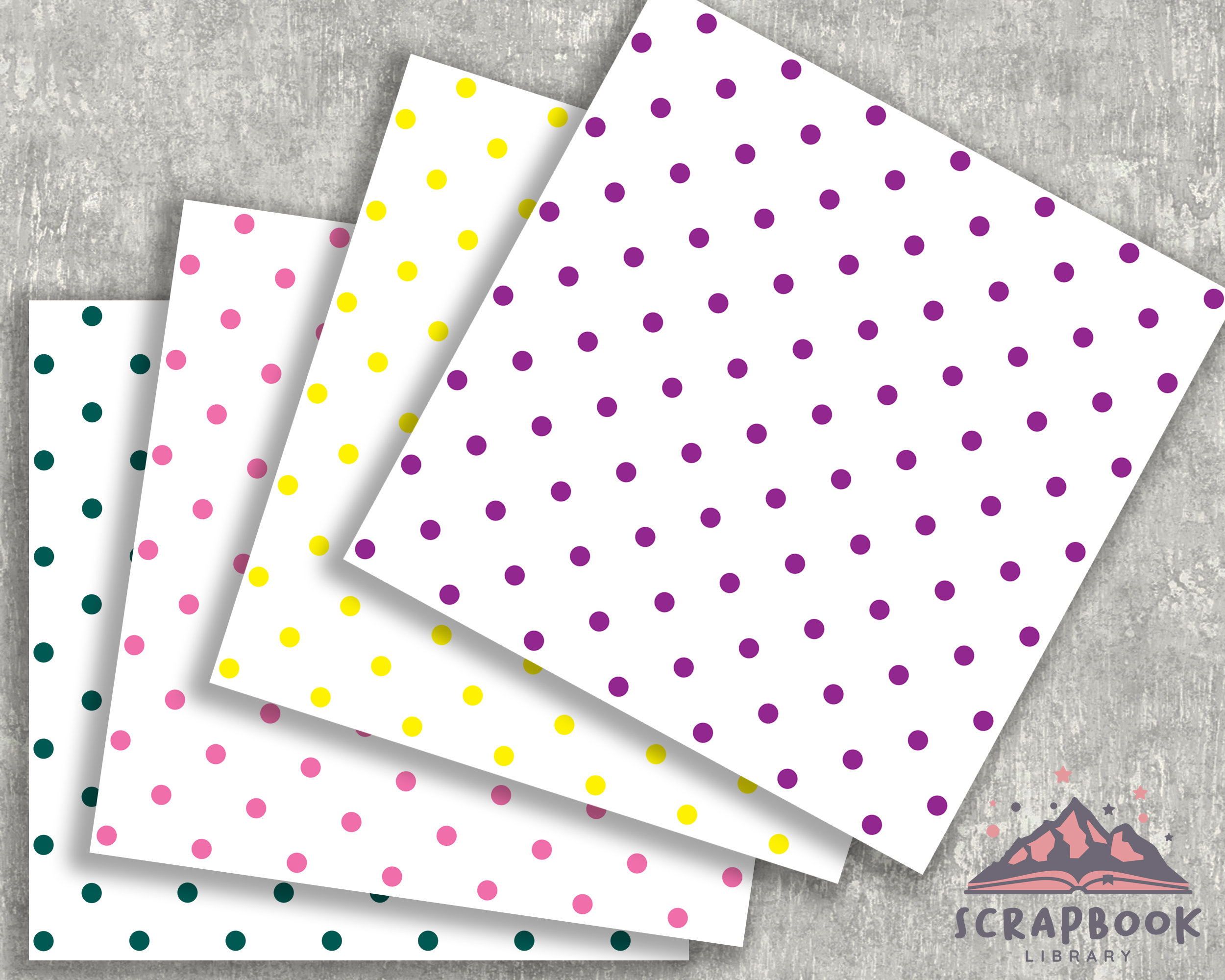 Polka Dot Digital Paper,spots Polka Dots Pattern Digital Paper ...