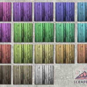 Rainbow Color Wood Digital Paper, Wood Fence Pattern, Scrapbook Color ...