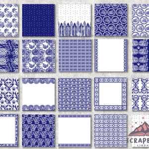 20 Chinese Porcelain Digital Paper,chinese Blue White Porcelain Pattern ...