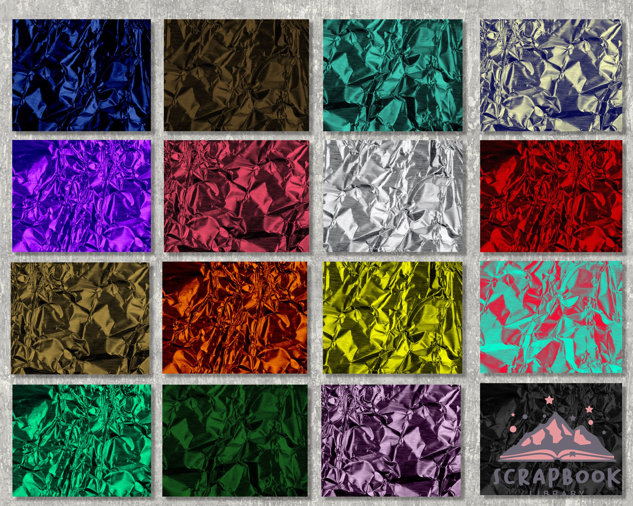 Crumpled Metal Foil Digital Paper,metal Foil Pattern Digital Paper ...