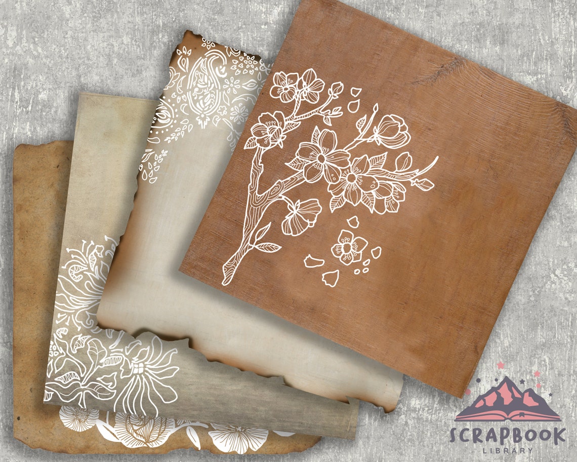 White Flower Lace Aged Paper Textures, Vintage Antique Distressed Old ...