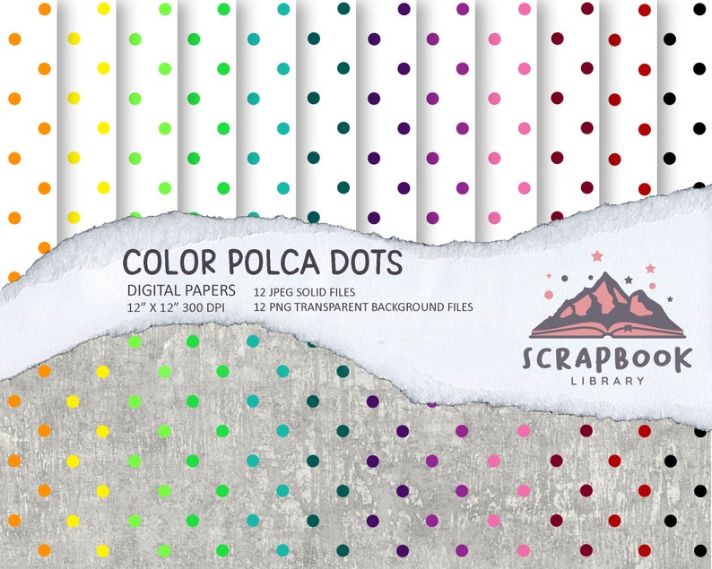 Polka Dot Digital Paper,spots Polka Dots Pattern Digital Paper ...