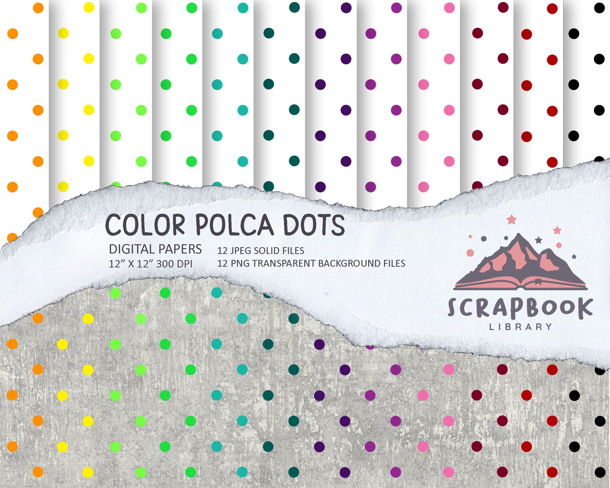 Polka Dot Digital Paper,spots Polka Dots Pattern Digital Paper ...