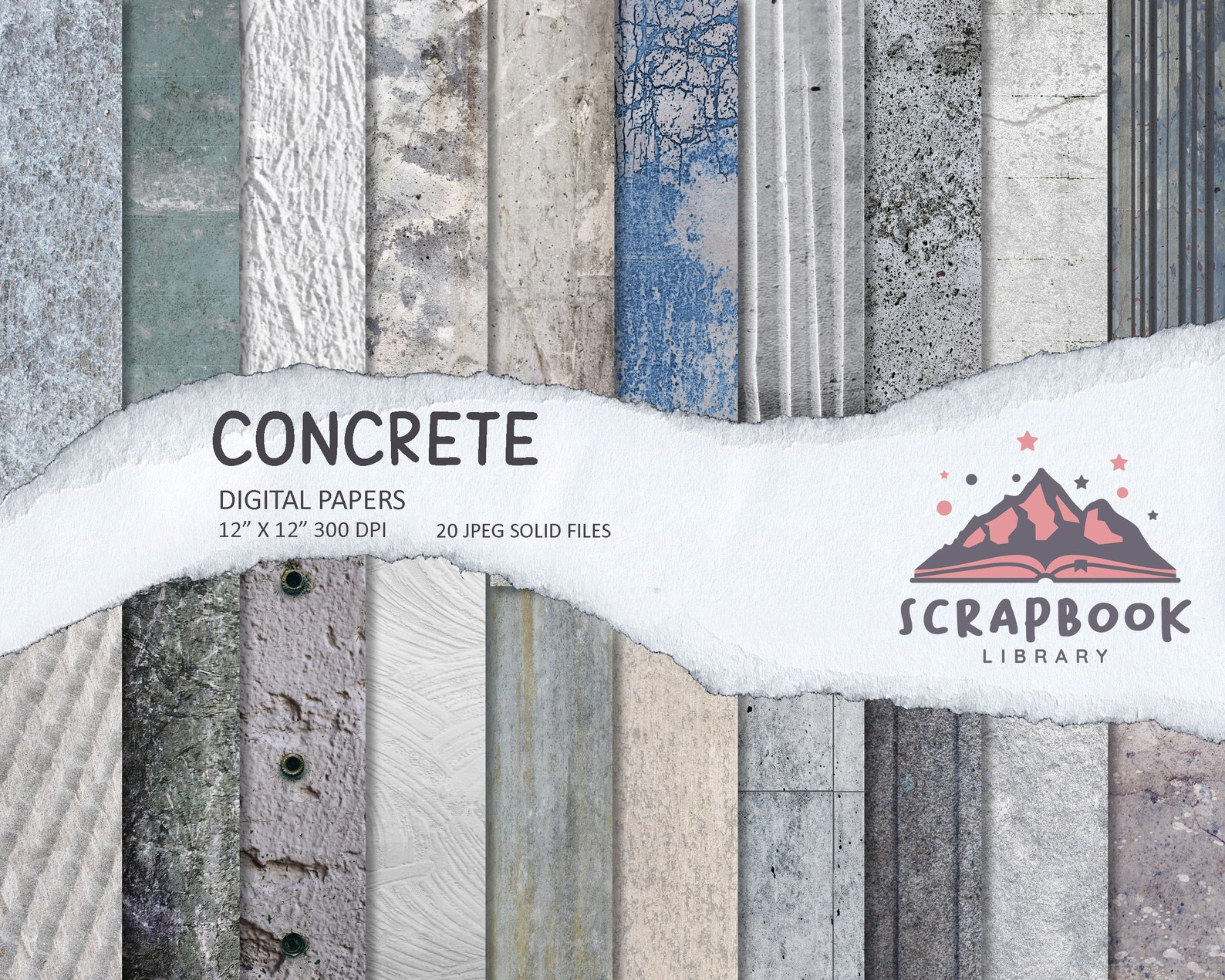 Digital Concrete Paper, Concrete Paper, Concrete Backgrounds, Stone ...