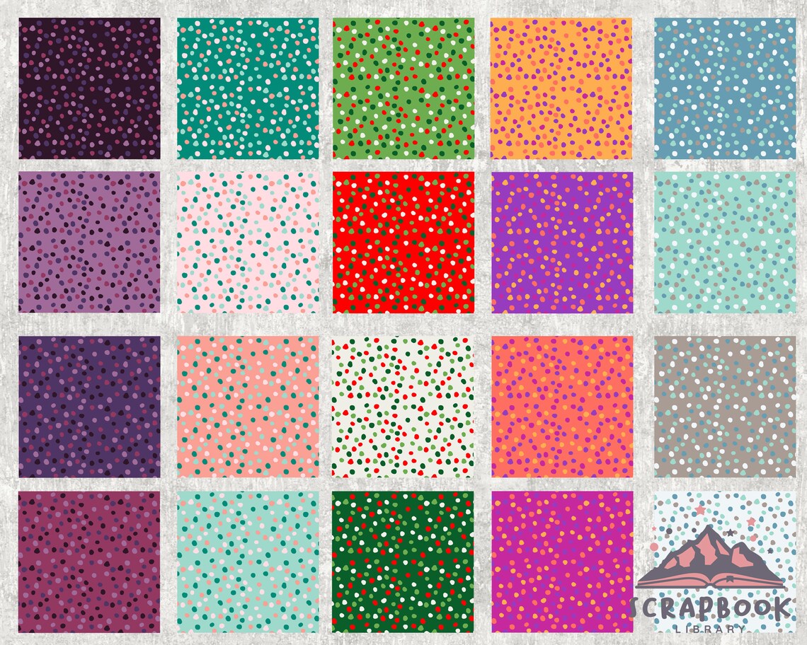 Ramdom Color Dot Digital Paper,hand Drawn Dots Pattern Digital Paper ...