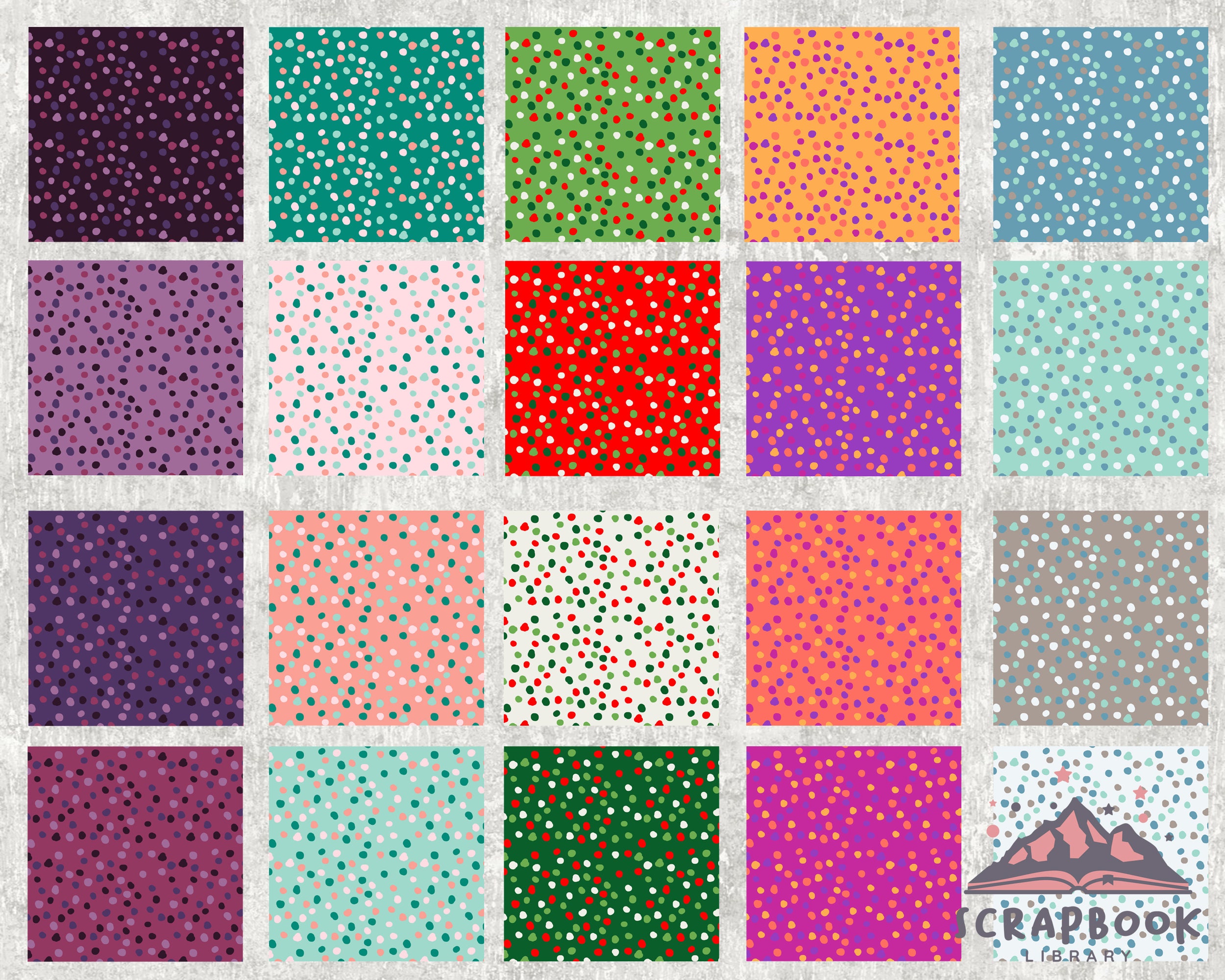 Ramdom Color Dot Digital Paper,hand Drawn Dots Pattern Digital Paper ...