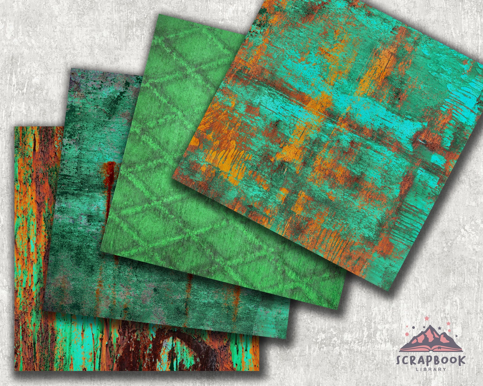 Digital Copper Patina Rust Paper, Green Copper Paper, Copper ...