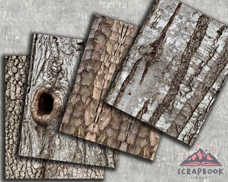 Digital Tree Bark Paper, Tree Texture Paper, Tree Pattern Backgrounds ...