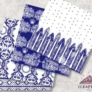 20 Chinese Porcelain Digital Paper,chinese Blue White Porcelain Pattern ...