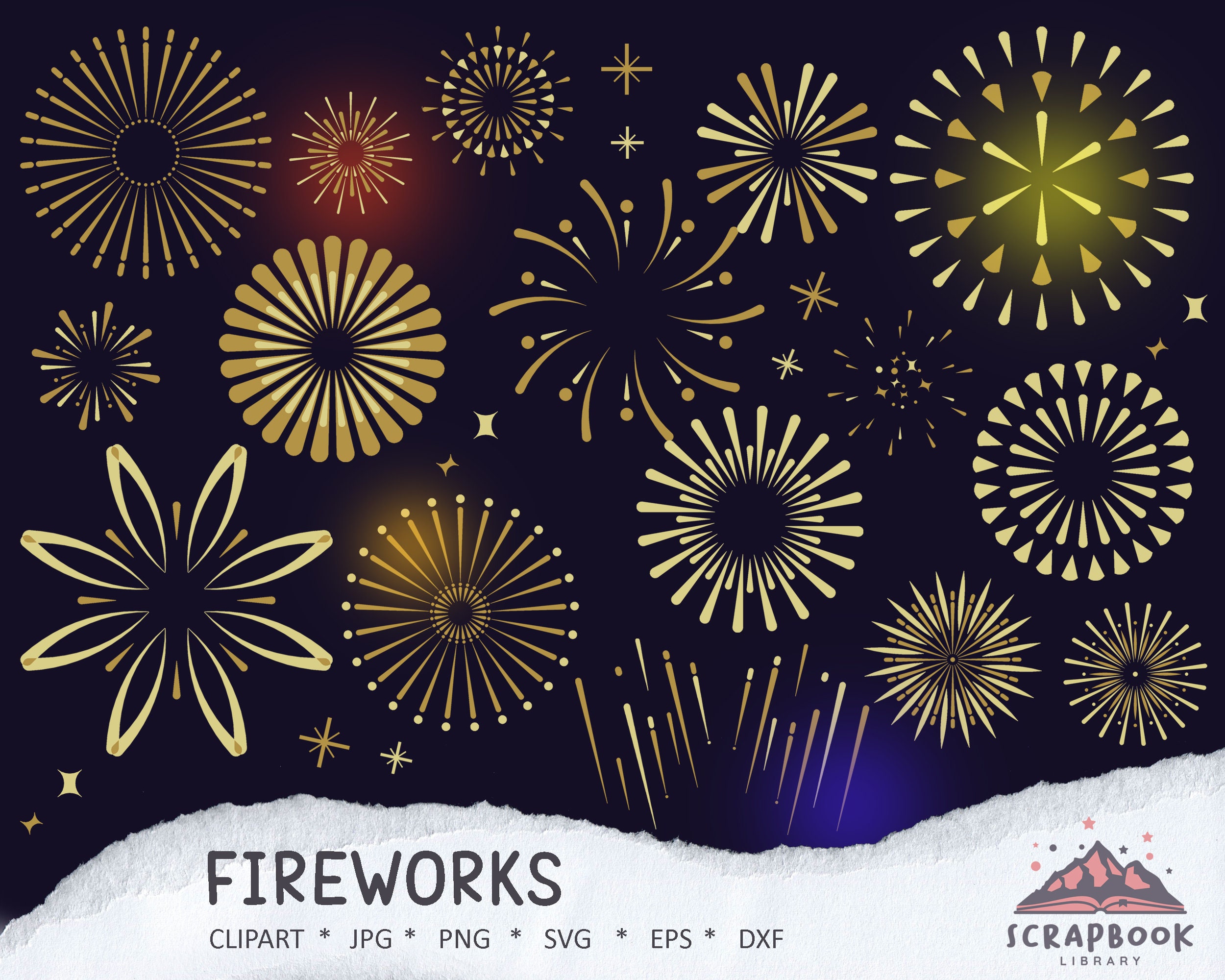 18 Fireworks Clipart, Fireworks Pattern, Fireworks Design Svg,dfx,png ...