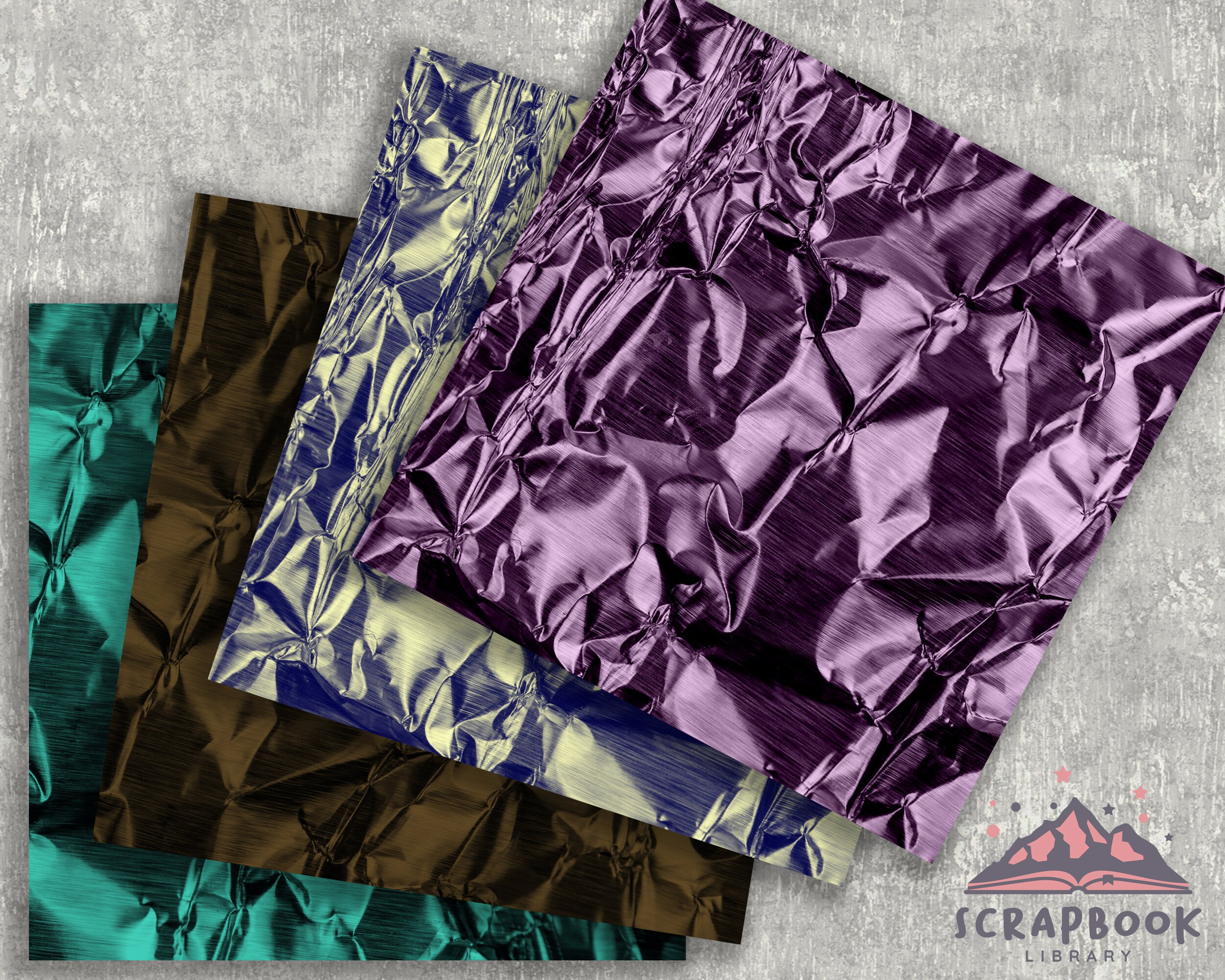Crumpled Metal Foil Digital Paper,metal Foil Pattern Digital Paper ...