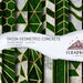 Digital Green Concrete Paper, Geometric Pattern Paper, Scrapbook ...