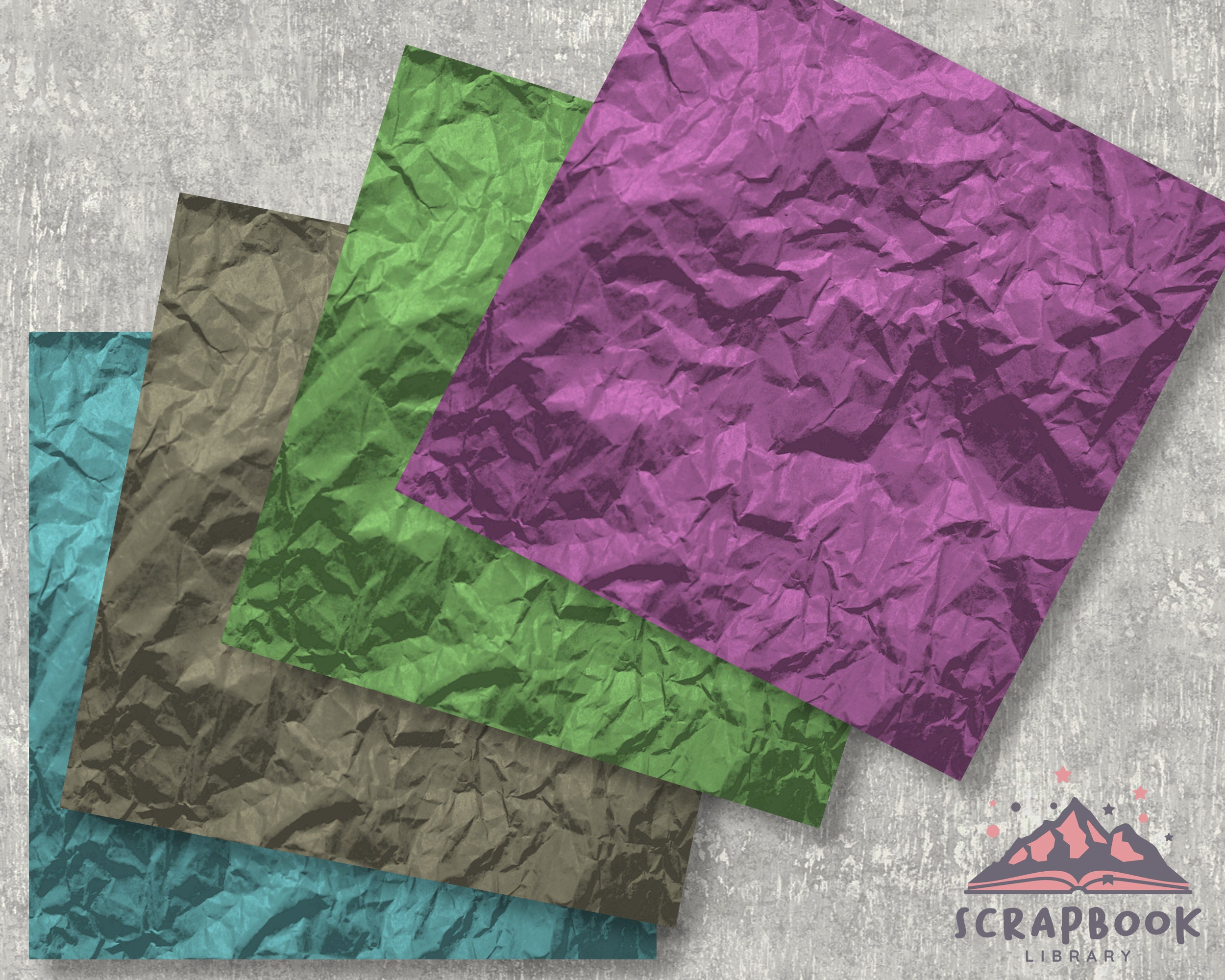 Crumpled Digital Color Paper,crumpled Pattern Digital Paper,scrapbook ...