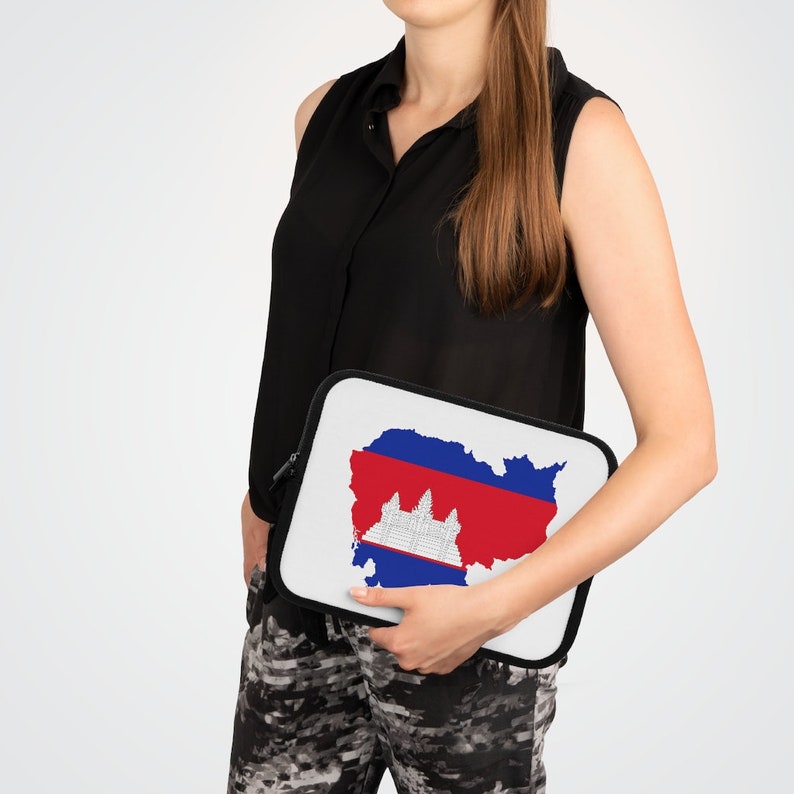 Cambodia Flag Map Laptop Sleeve Electronics & Accessories Laptop ...