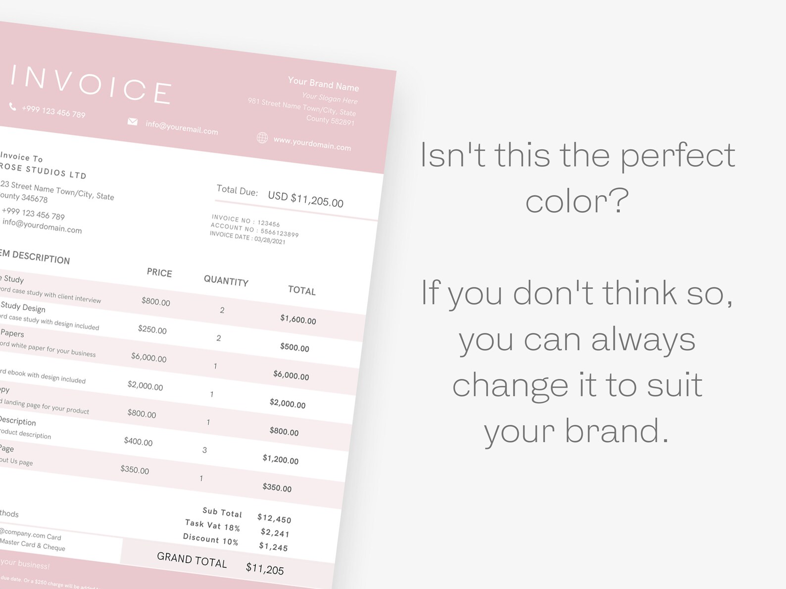 Canva Invoice Template | Invoice Design | Photography Invoice | Blank ...