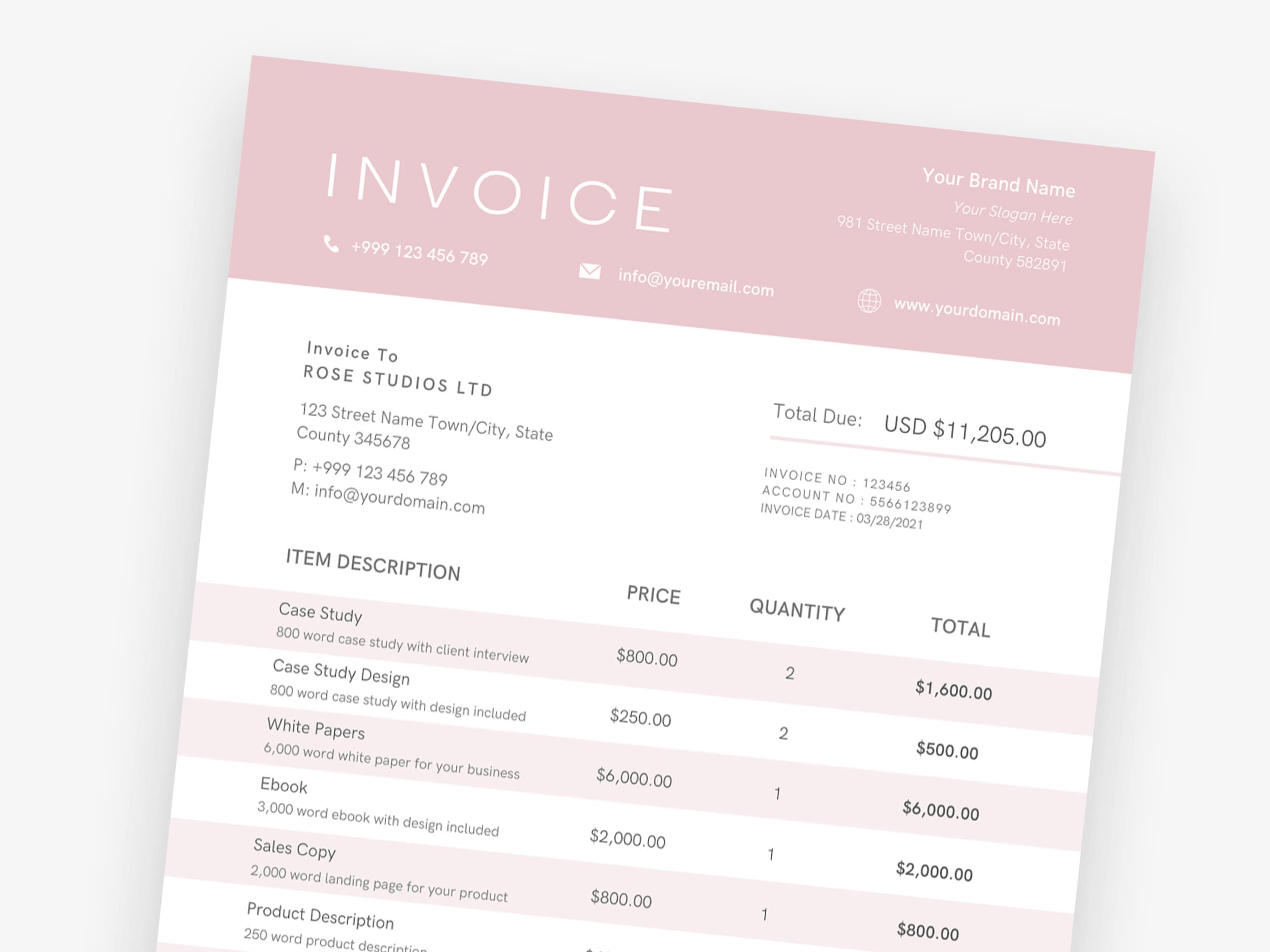 Canva Invoice Template | Invoice Design | Photography Invoice | Blank ...