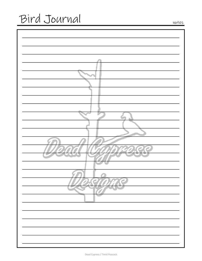 Bird Journal, Printable PDF, Bird Logbook, Bird Watching, Bird Lovers ...