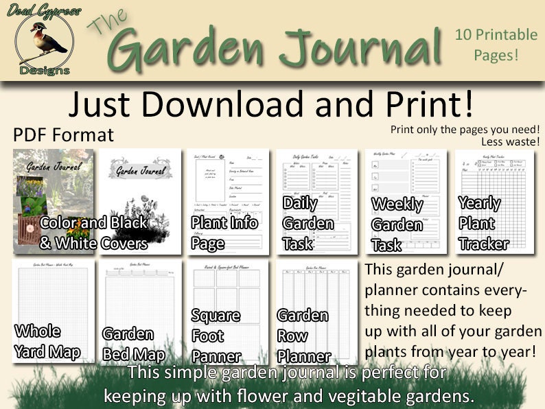 Garden Journal, Garden Planner Printable, Digital Download, Garden ...