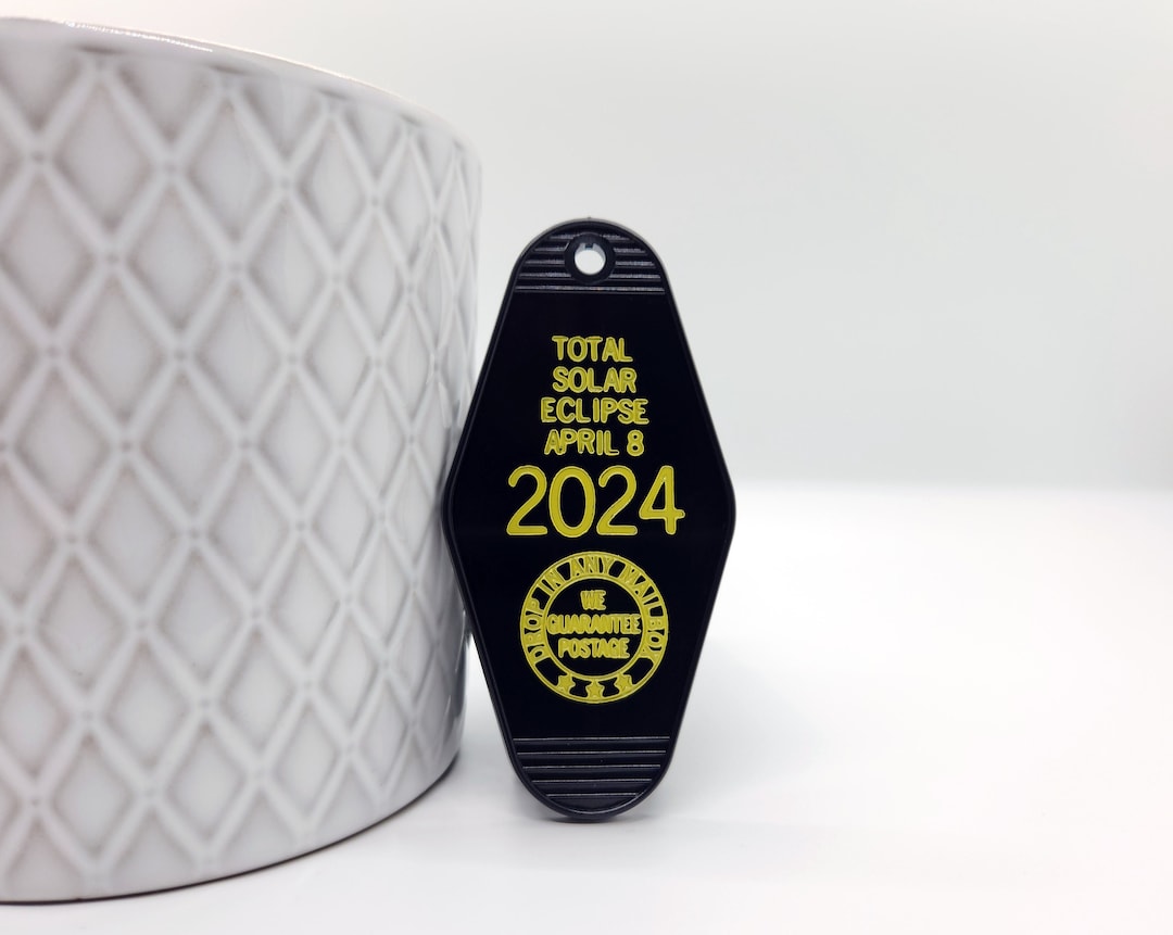 Eclipse 2024 Key Tag | Total Solar Eclipse Motel Hotel Keychain ...