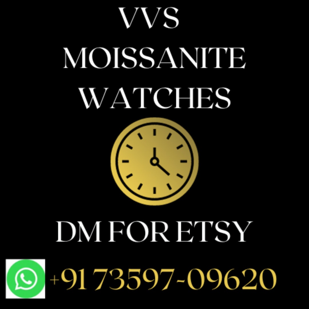 Vvs Moissanite Diamond Watch Handmade Moissanite Studded Watch ...