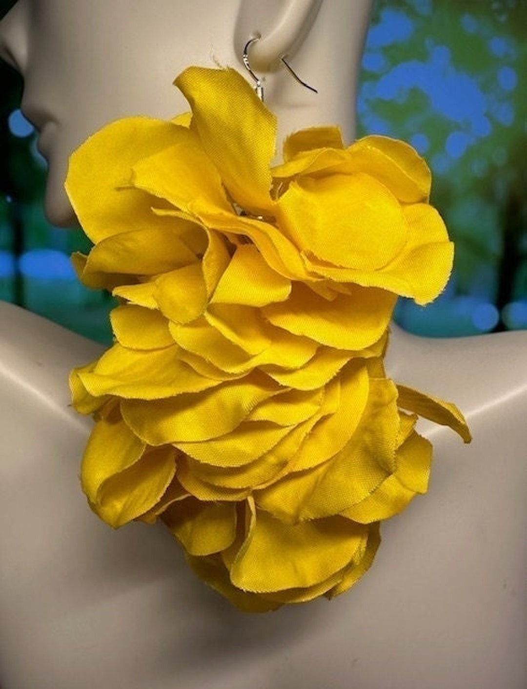 Big Yellow Soft Flower Earrings: Lightweight Summer Vacation Jewelry ...