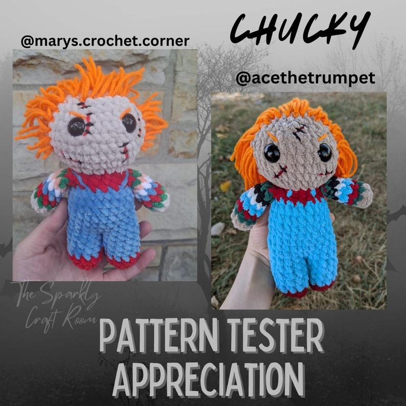 Halloween Scary Guy, Chucky, Childs Play, No-sew Amigurumi Instructions ...