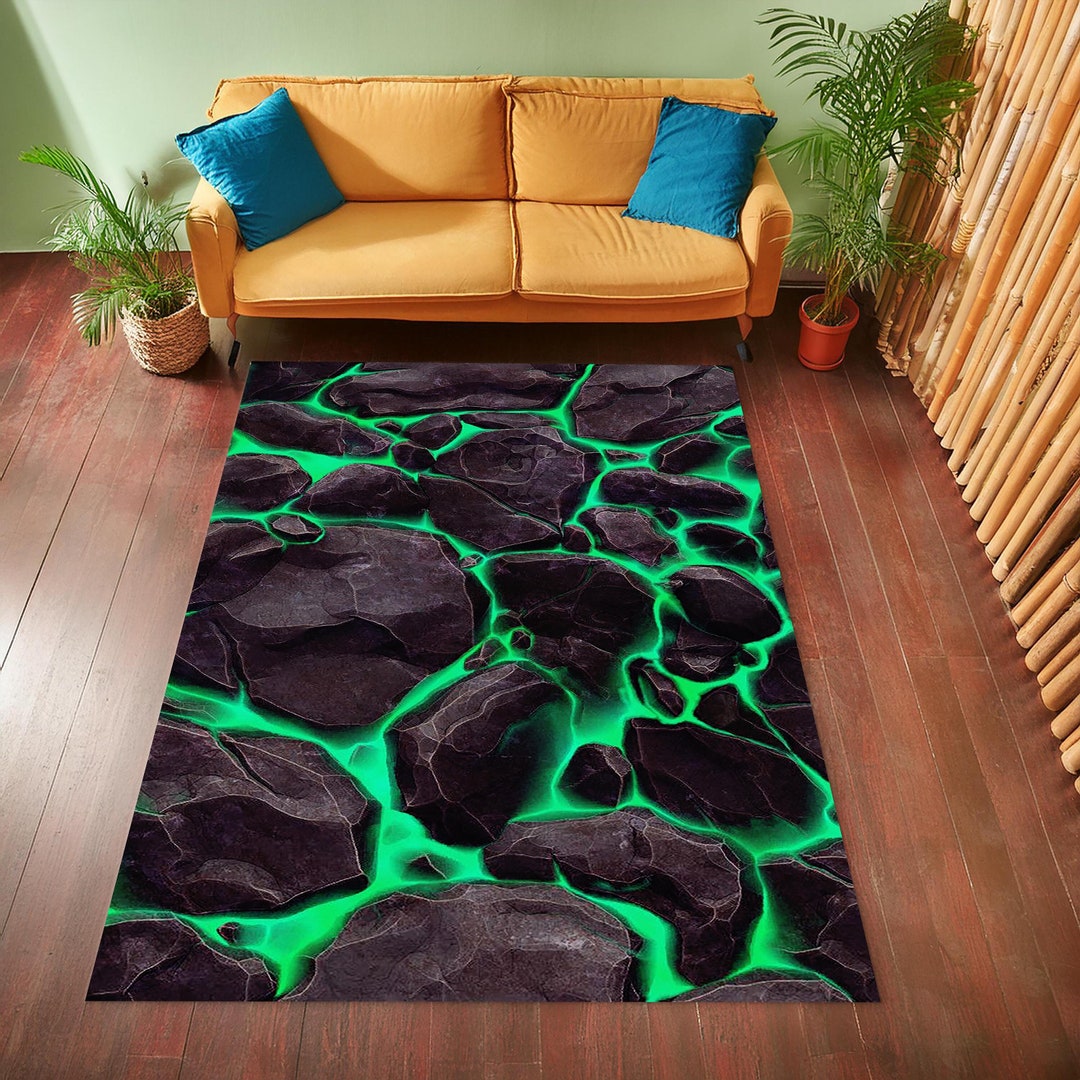 Hot Lava Design Rug, Volcano Floor Rug, Lava Pattern Rug, 3D Stone and ...