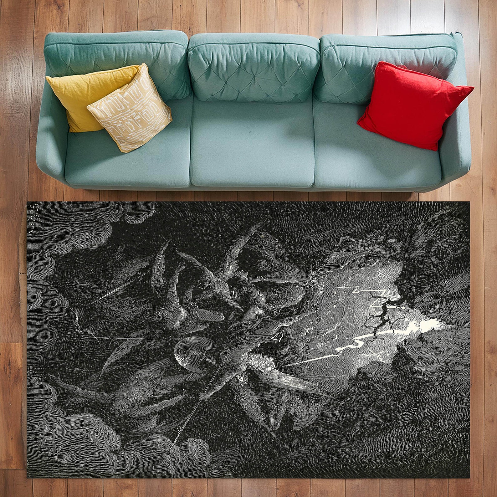 The Mouth of Hell Design, Gothic Design Rug, Dante Design Rug ...