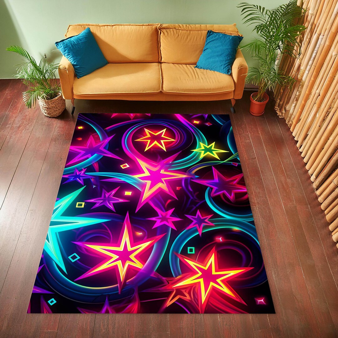 Arcade Alley Rug,gaming Room Rug, 80's Rug, Glow Rug, E-sport Rug, Neon ...